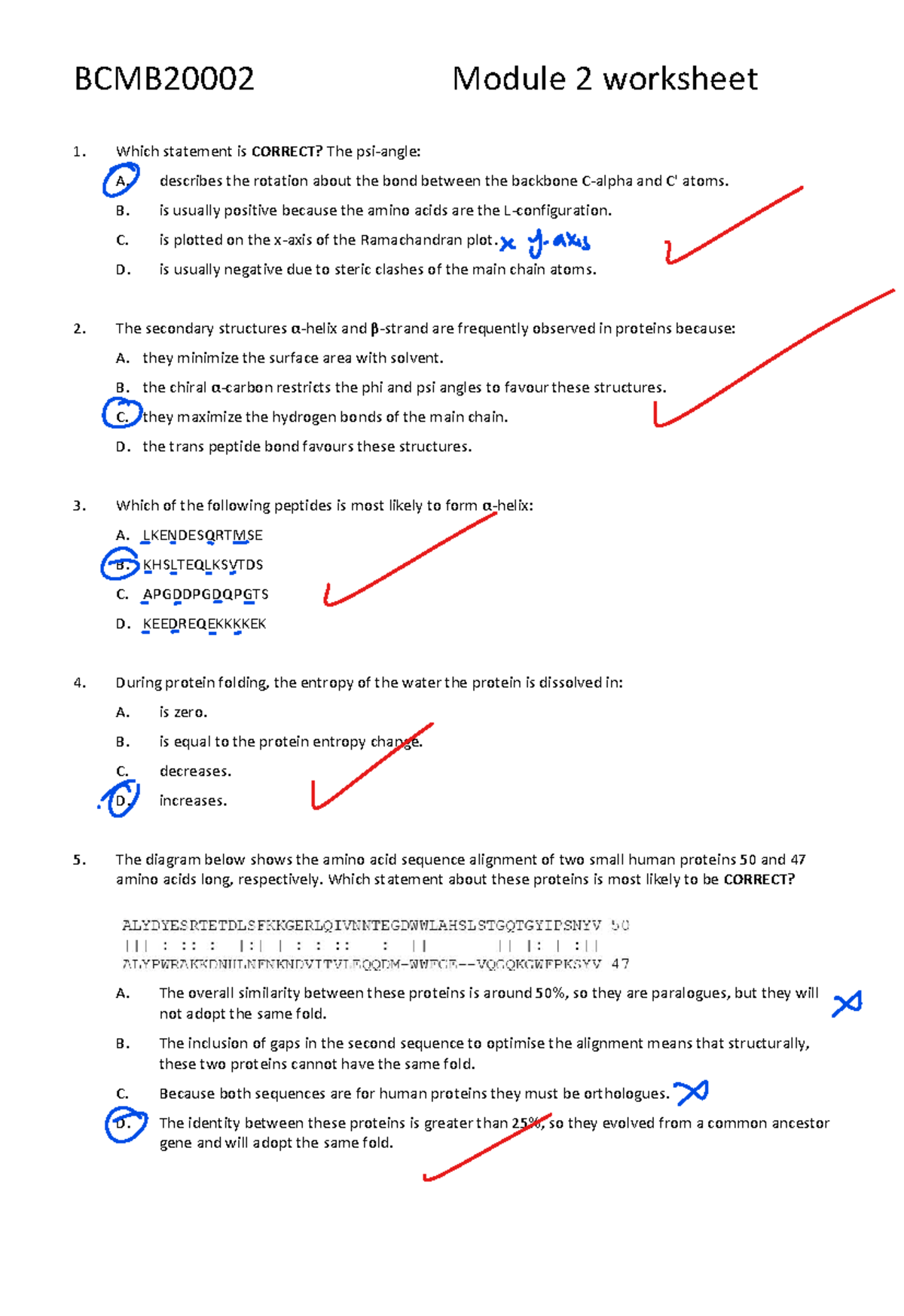 Module 2 worksheet without answers - BCMB20002 Module 2 worksheet Which ...