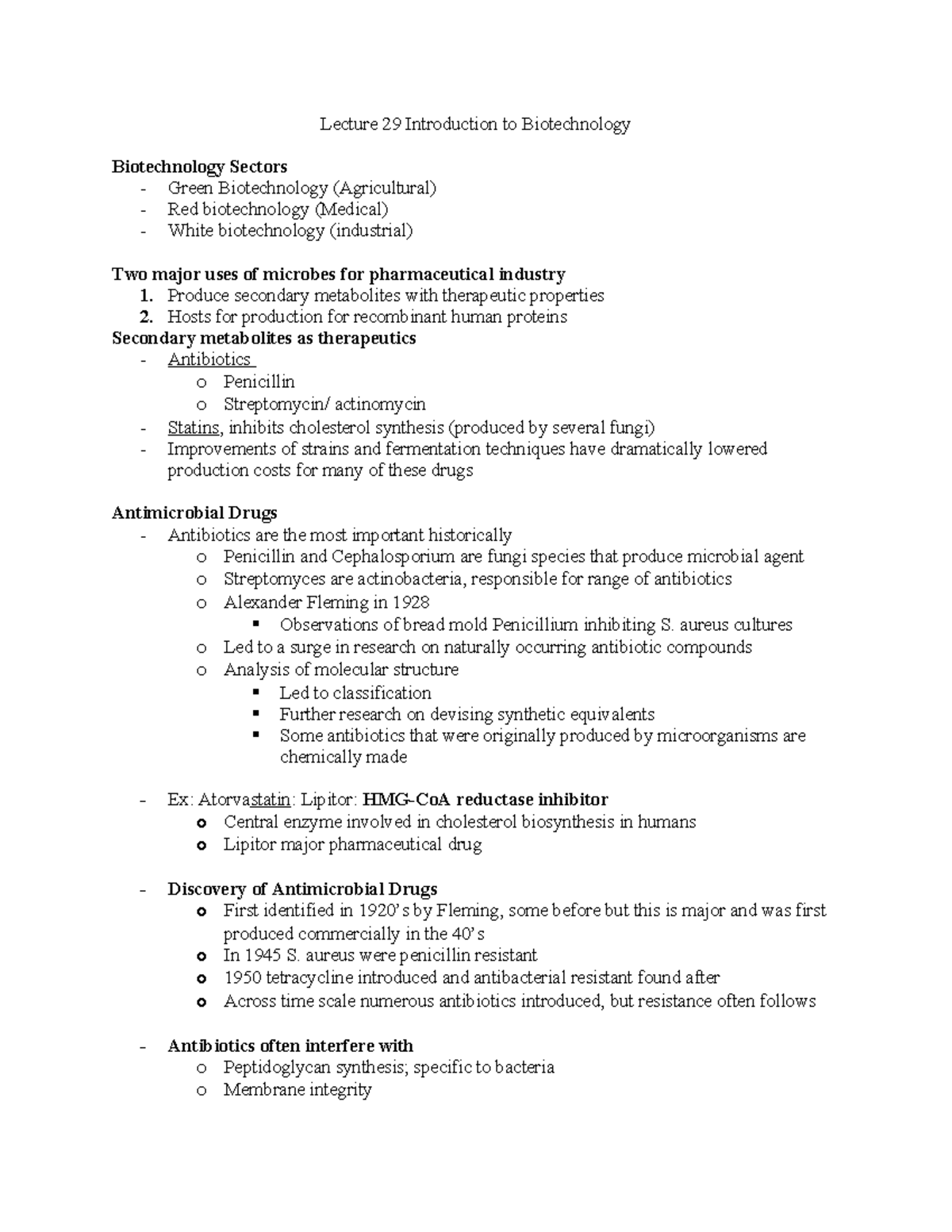 Lecture 29 Introduction to Biotechnology - Lecture 29 Introduction to Biotechnology ...