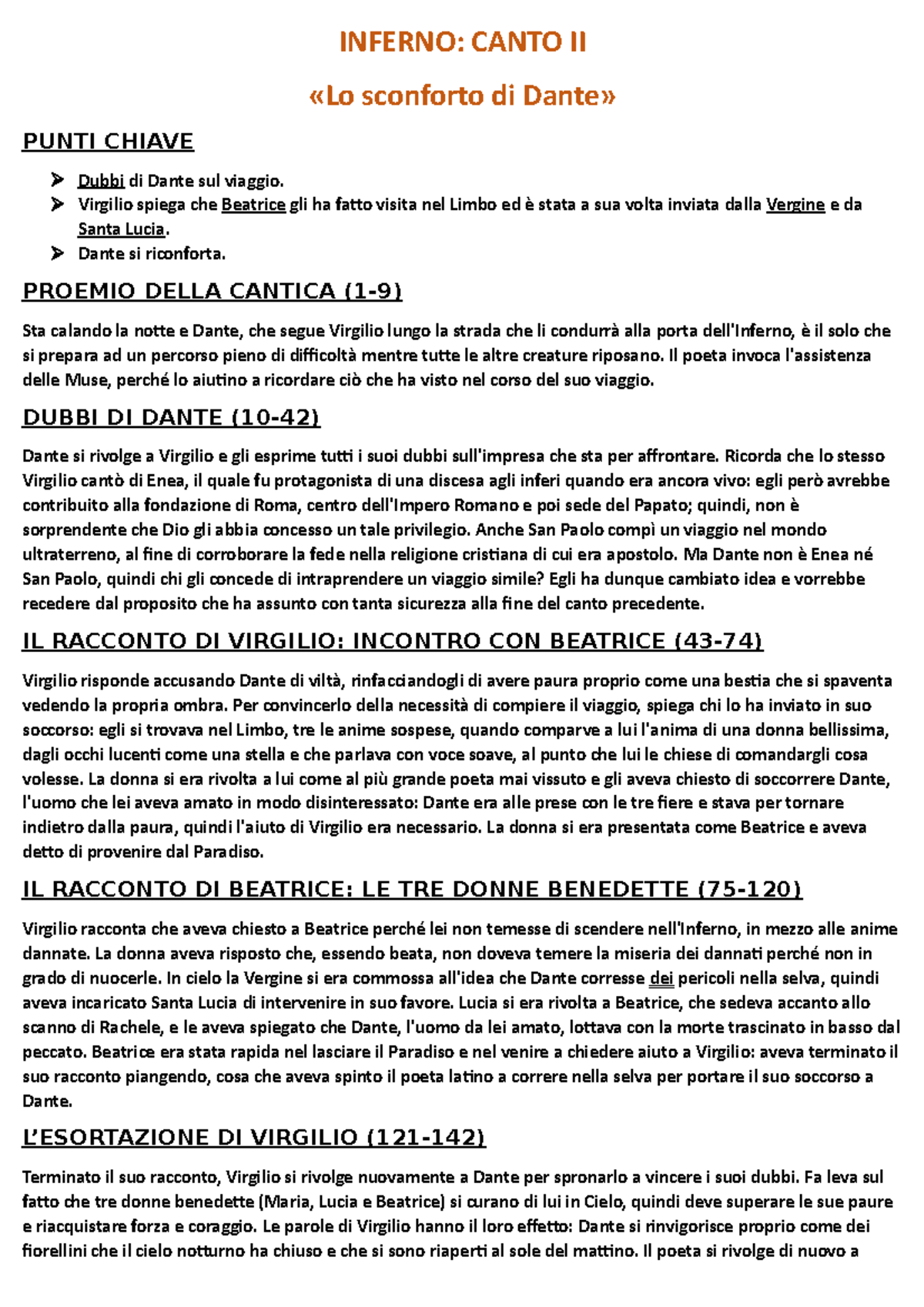 Inferno Canto 2 - INFERNO: CANTO II «Lo sconforto di Dante» PUNTI CHIAVE Dubbi di Dante sul ...