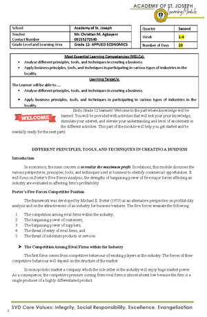 ABM Applied Economics Module 2 Examine the Utility and Application of ...