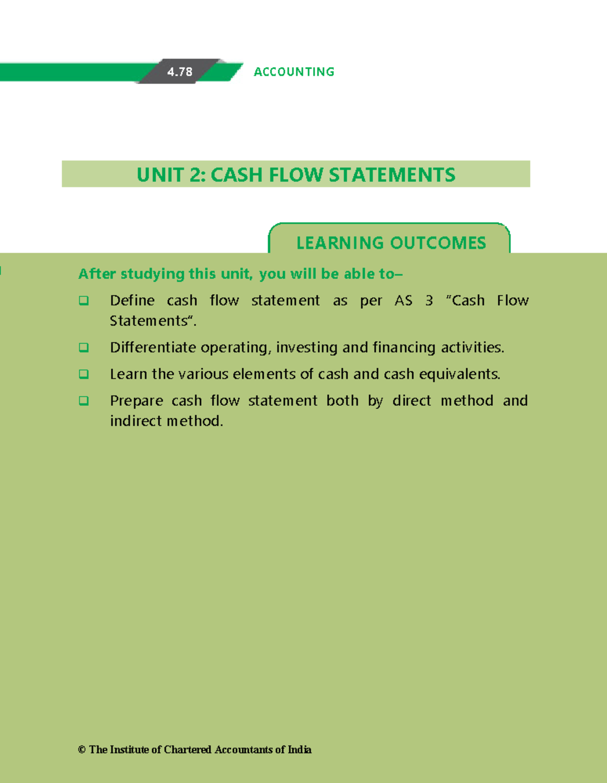 04-2. Cash Flow Statements - 4 ACCOUNTING LEARNING OUTCOMES UNIT 2 ...