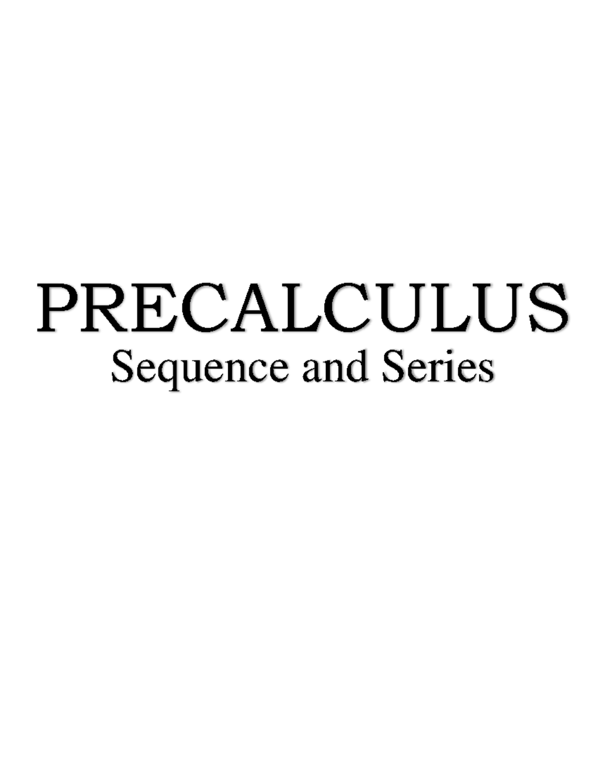 Module Precalculus - Serie and sequence - Sequence and Series ...