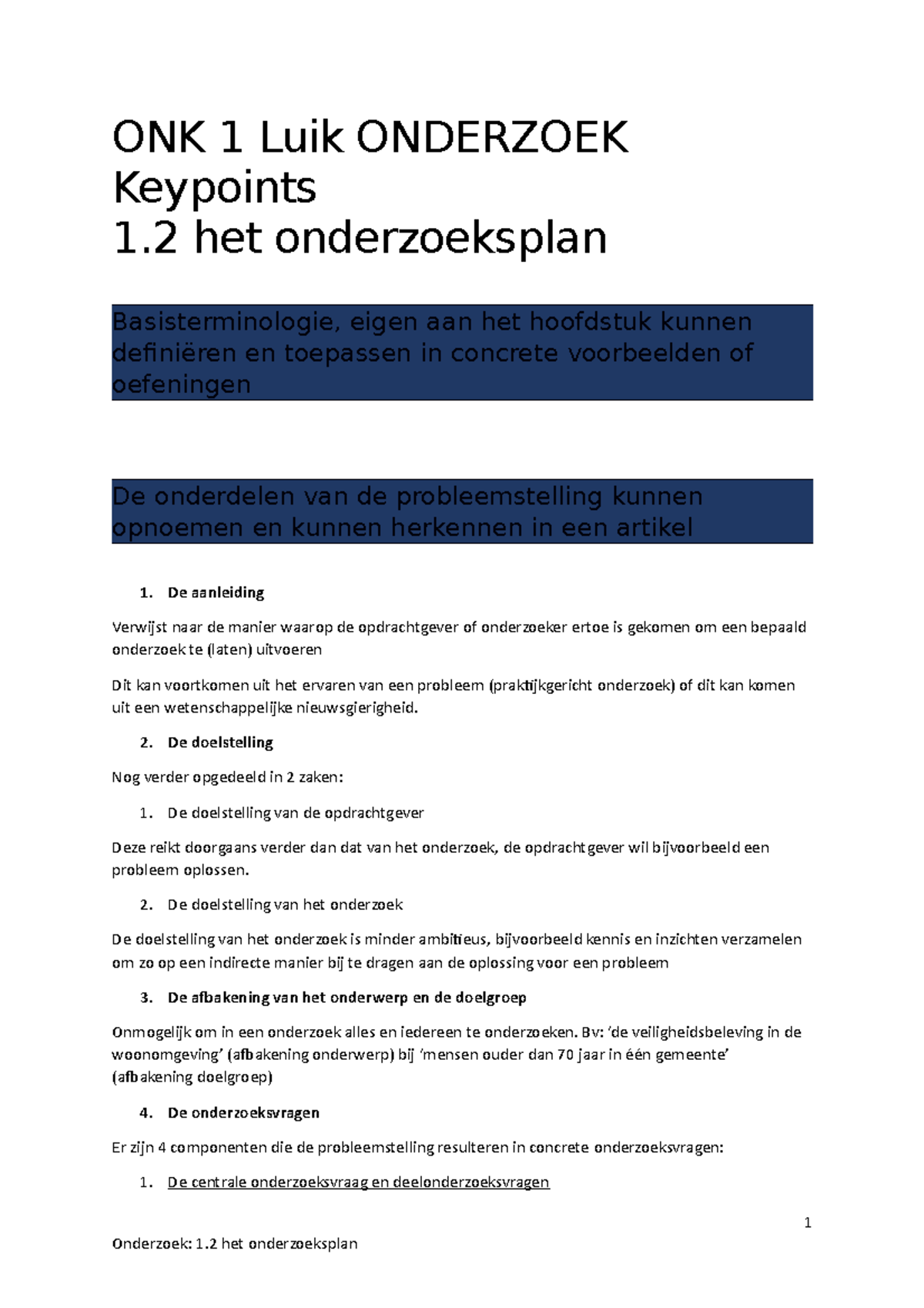 1.2 Onderzoeksplan Keypoints - ONK 1 Luik ONDERZOEK Keypoints 1 het ...