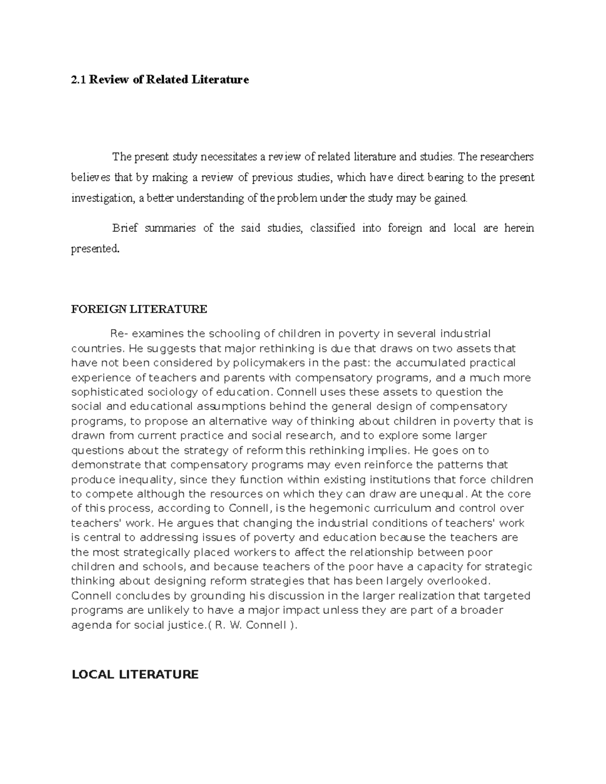Chapter 2 ( Review OF Related Literature ) - 2 Review of Related ...
