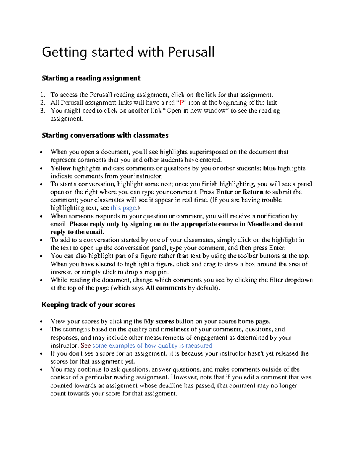 Getting started with Perusall (Students) revised - Getting started with ...
