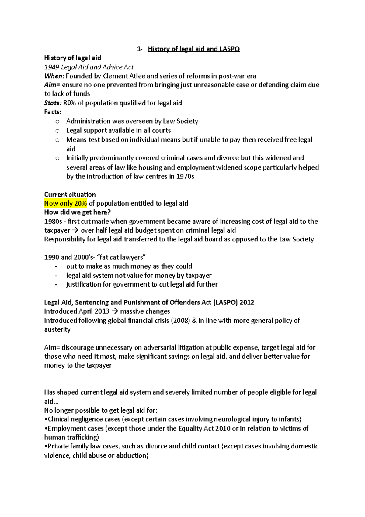 1- History of legal aid and Laspo for access to justice - 1- History of ...