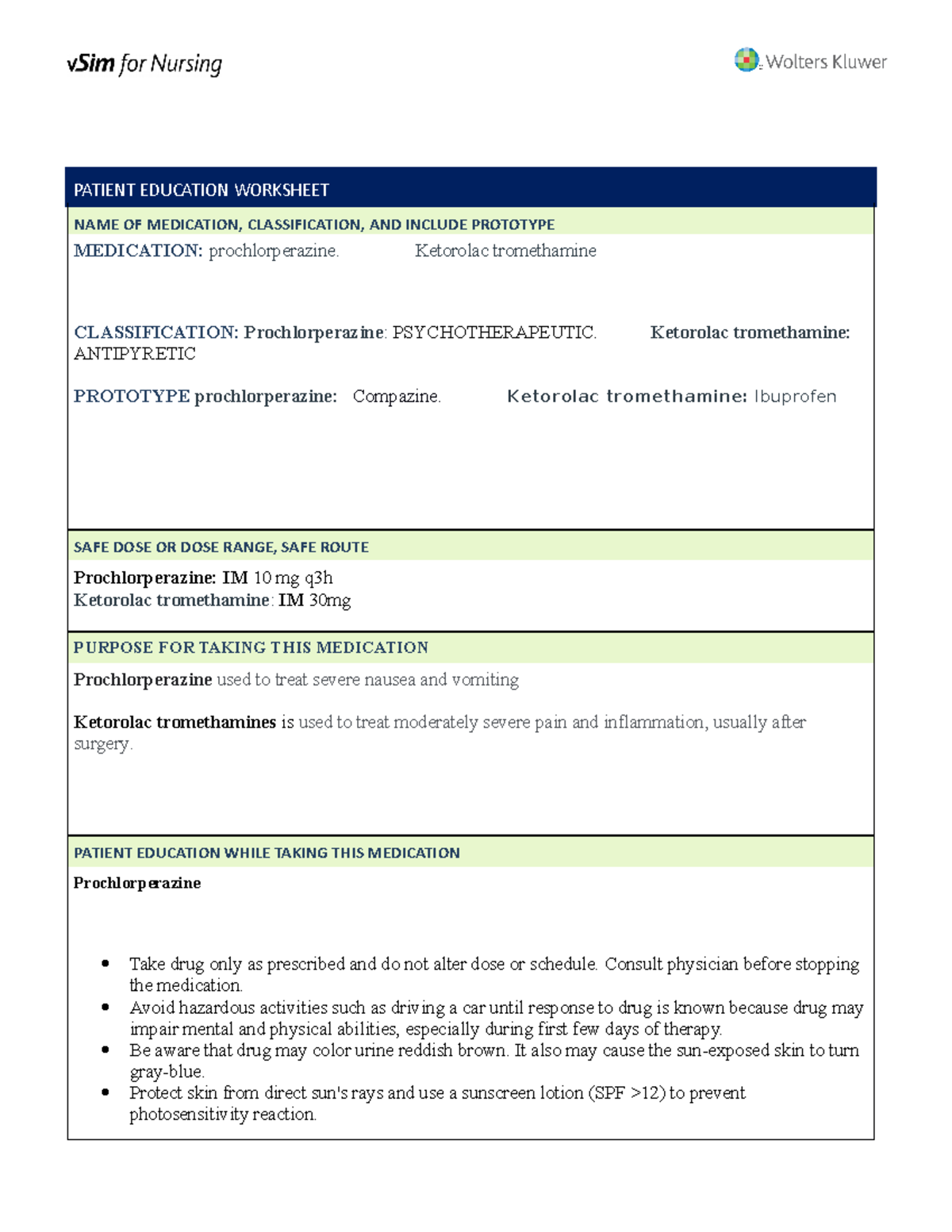 Pharm 4 fun for YOA LI 213 - PATIENT EDUCATION WORKSHEET NAME OF ...
