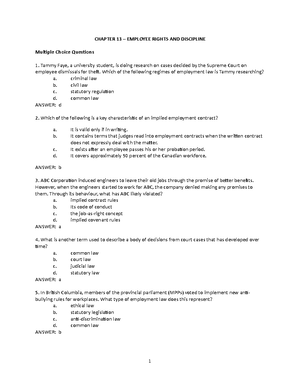 Chapter 6 - Employee Selection - CHAPTER 6 – EMPLOYEE SELECTION Multiple Choice Questions When ...