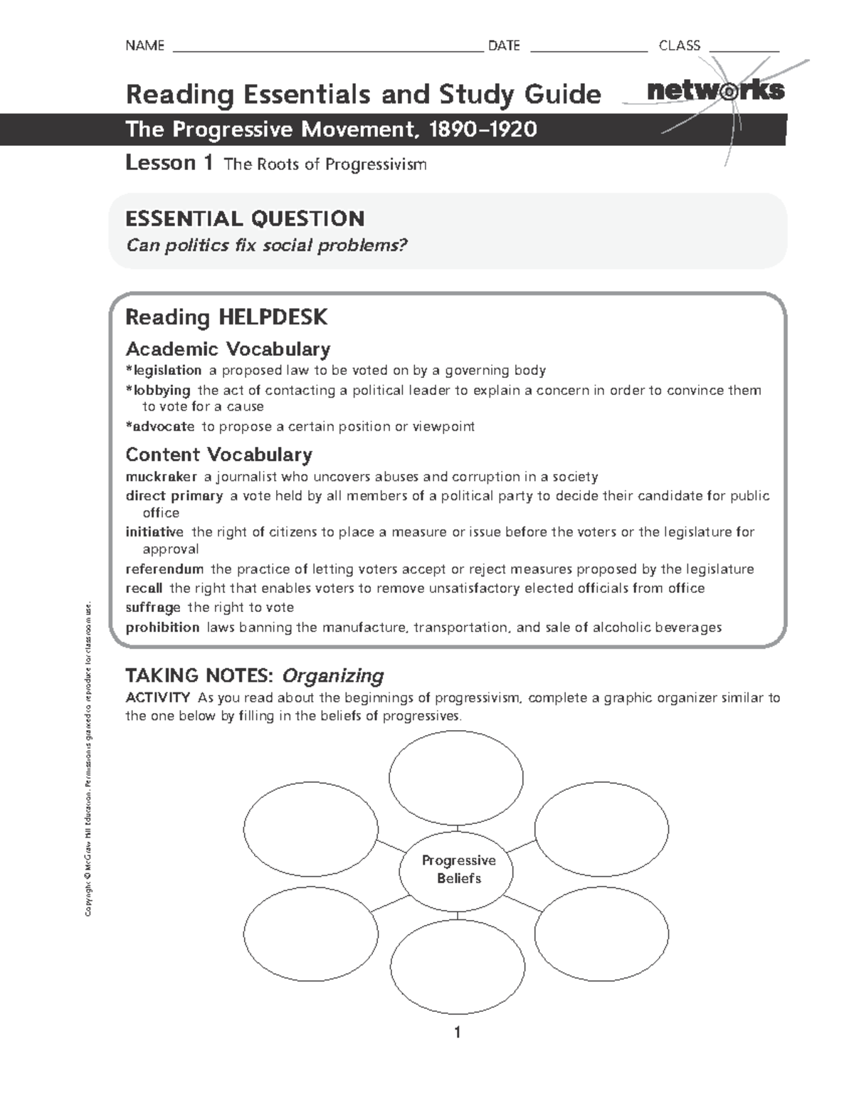 6.1 The Roots of Progressivism - Copyright © McGraw-Hill Education ...