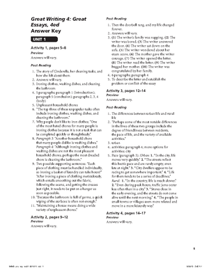 Reading Explorer 3rd, 4, Answer Keys - IMAGES OF LIFE 1 Answer Key ...