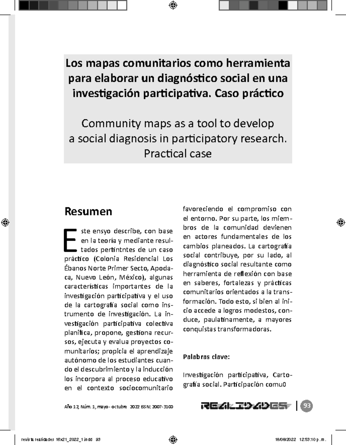 Dialnet-Los Mapas Comunitarios Como Herramienta Para Elaborar Un D ...