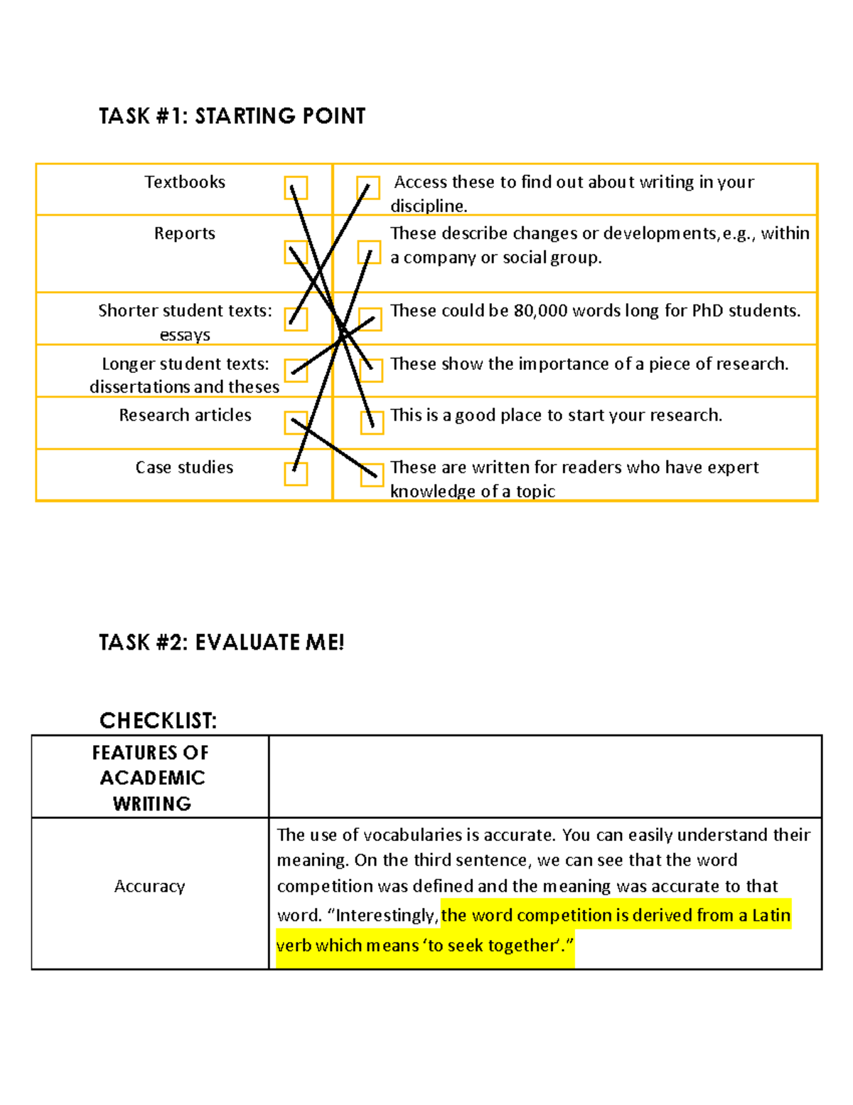 WEEK 1 - WEEK 1. This is a week one activity for EAPP subject. - TASK ...