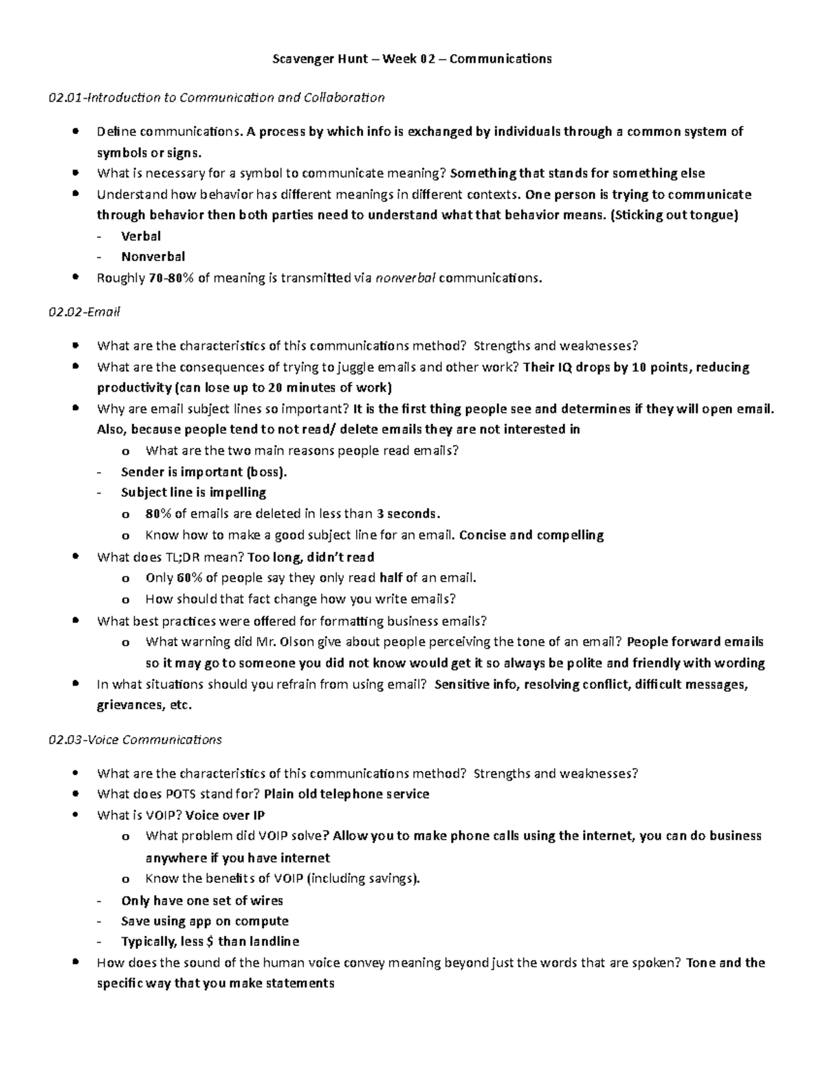 Scavenger Hunt 02 notes - Scavenger Hunt – Week 02 – Communications 02 ...