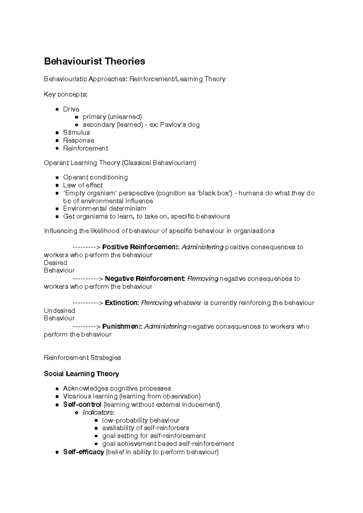 Behaviourist Theories - Behaviourist Theories Behaviouristic Approaches ...