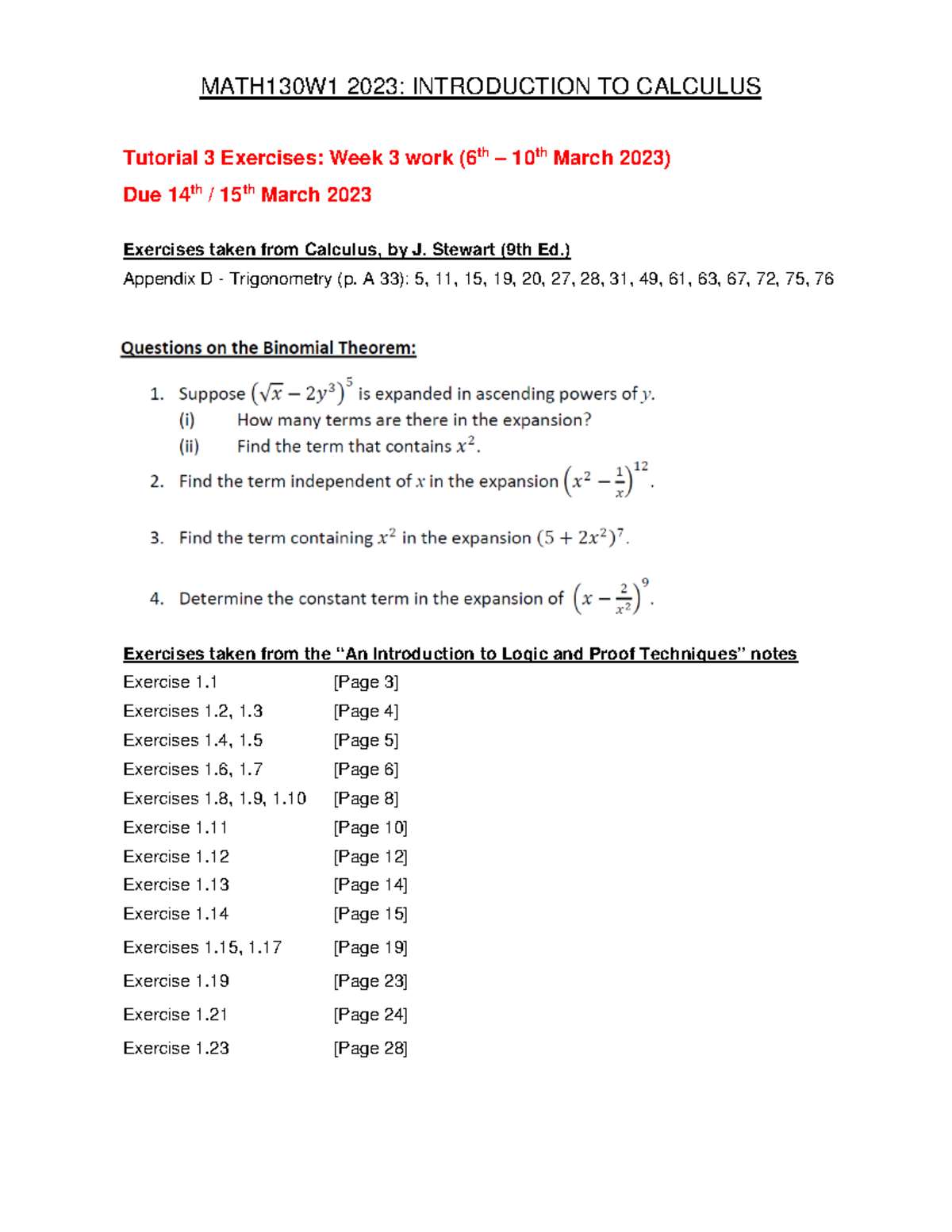 MATH130 W1 2023 Tutorial 3 with exercises and answers - MATH130W1 2023 ...