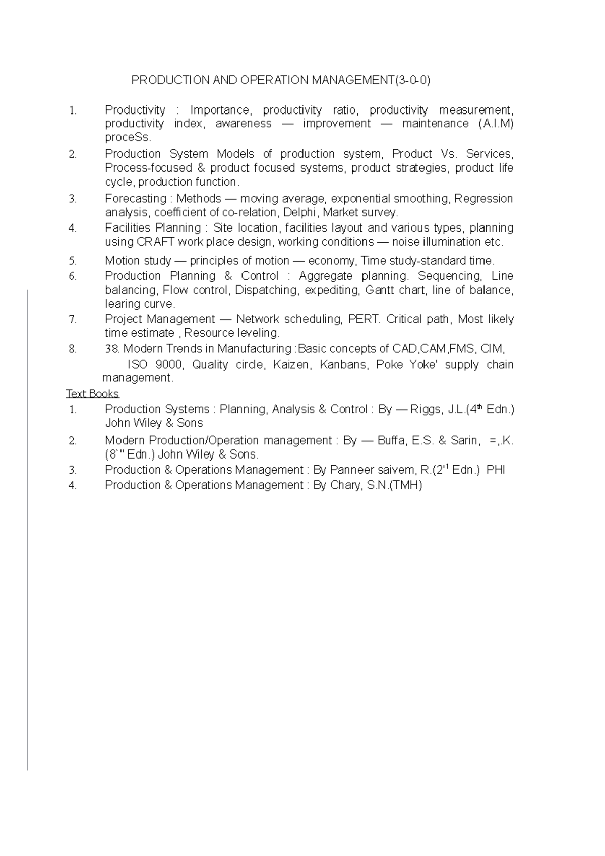 Mechanical 2 - PRODUCTION AND OPERATION MANAGEMENT(3-0-0) Productivity ...