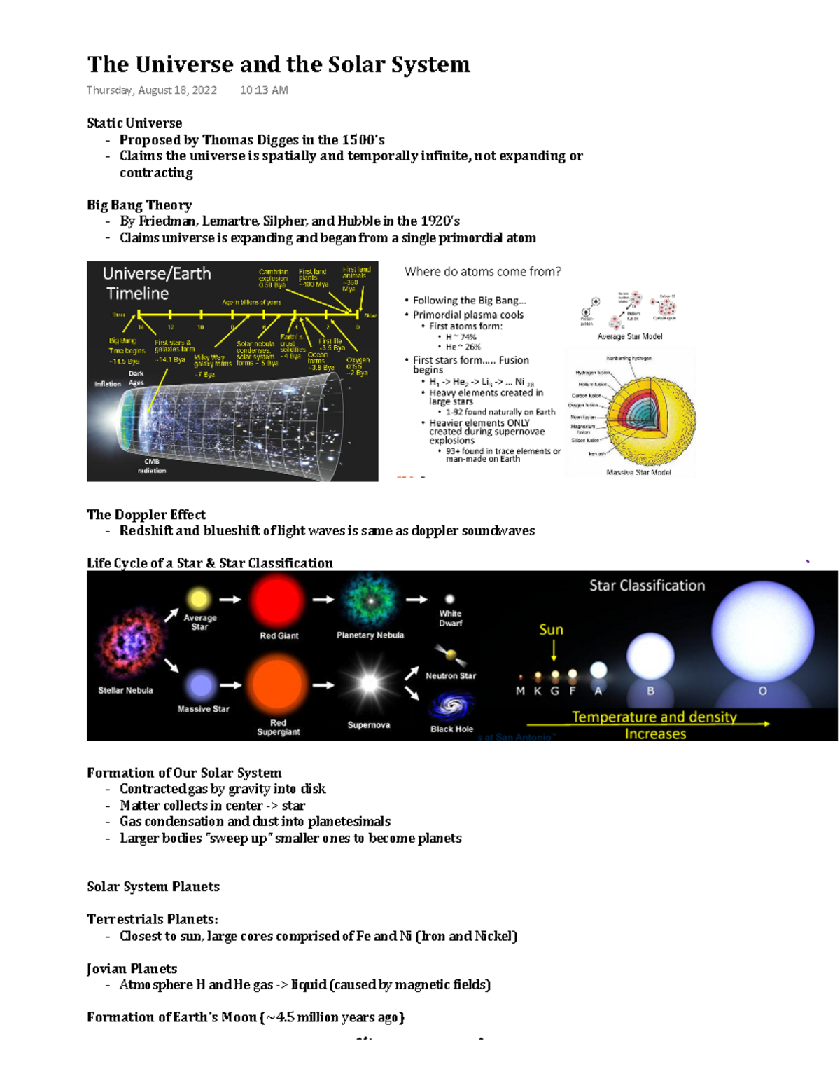 GEO1013 - The Universe and Solar System - Static Universe - Proposed by ...