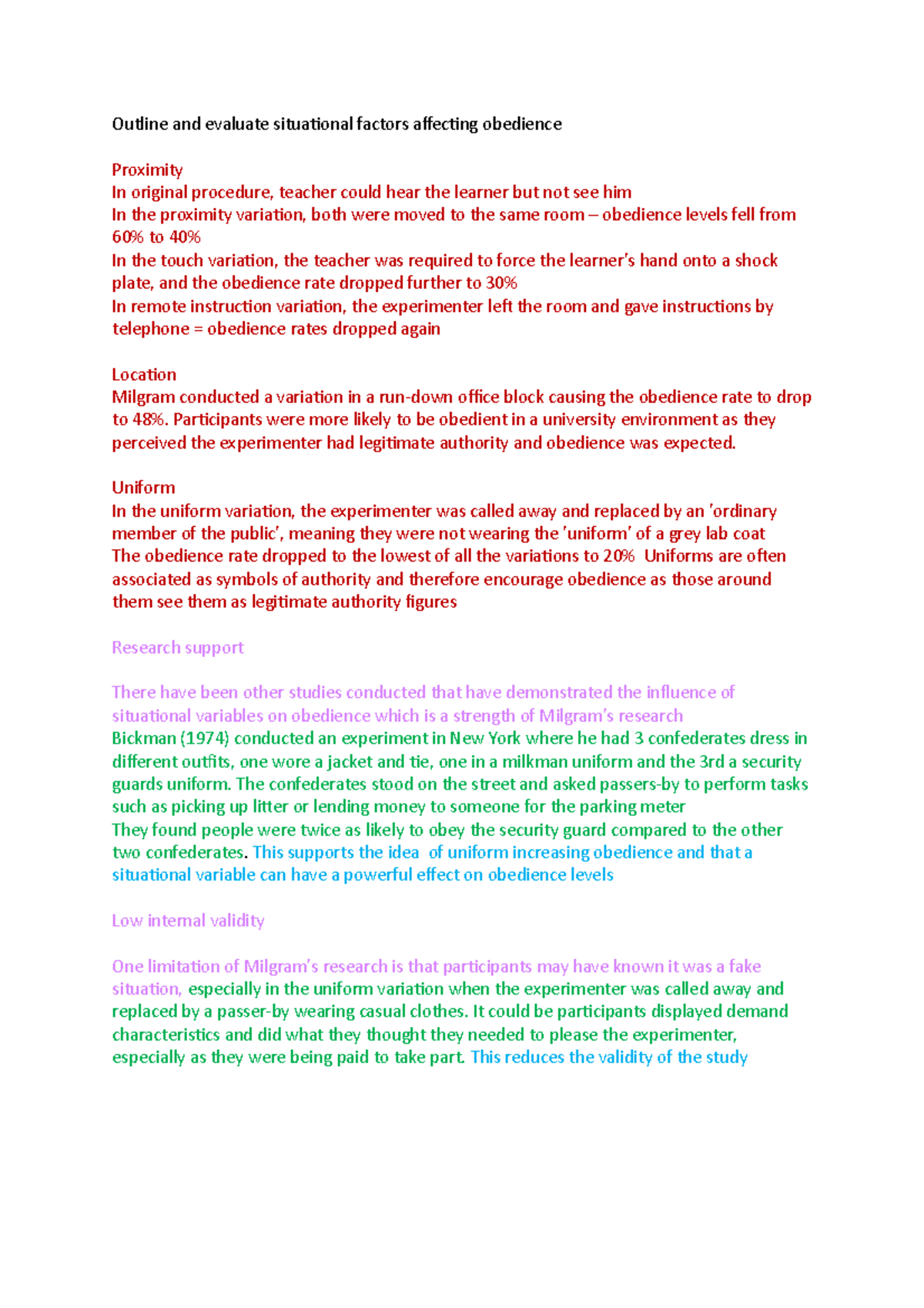 Situational factors 16 mark - Outline and evaluate situational factors ...