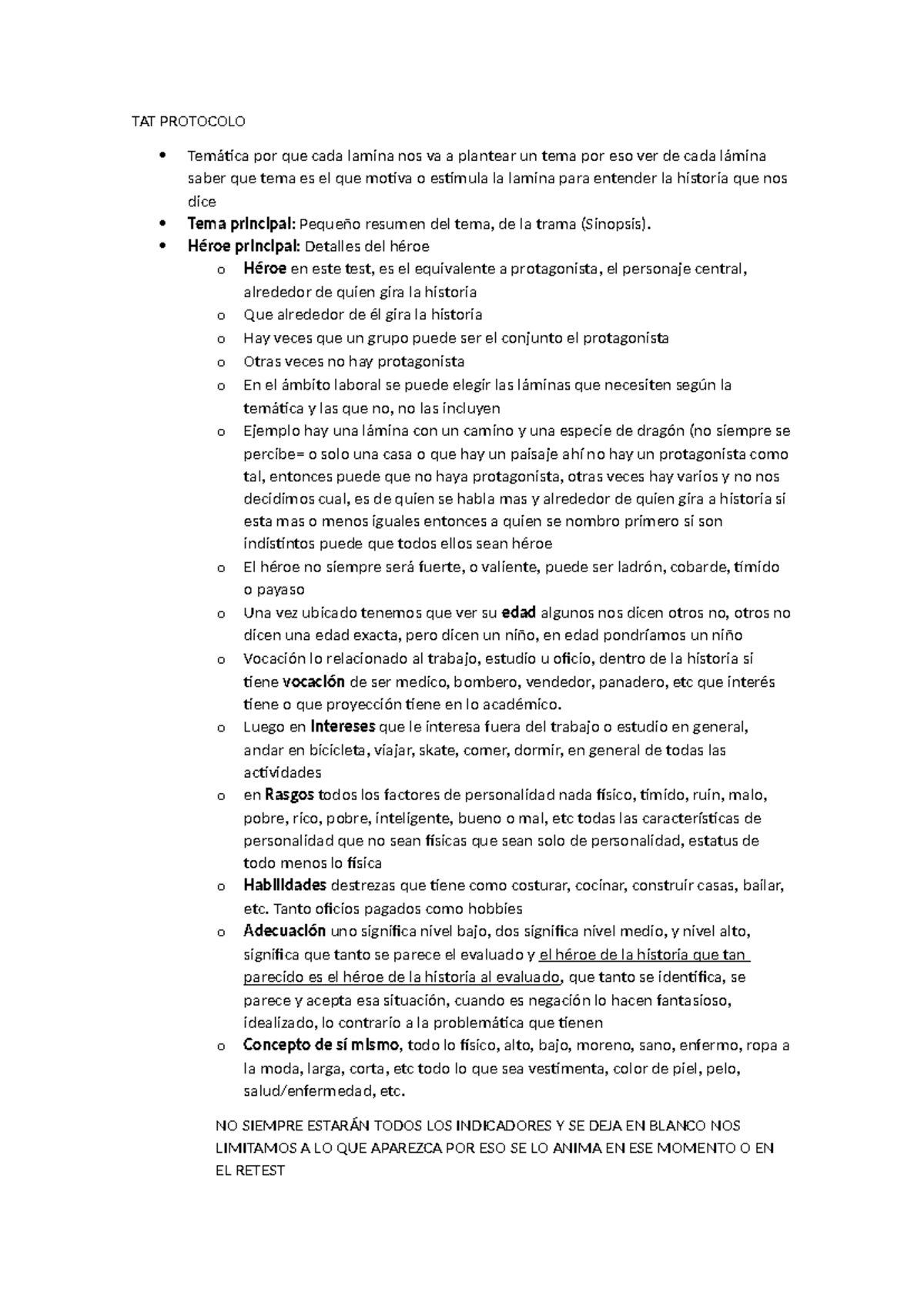 TAT Protocolo - TAT PROTOCOLO Temática por que cada lamina nos va a plantear un tema por eso ver ...