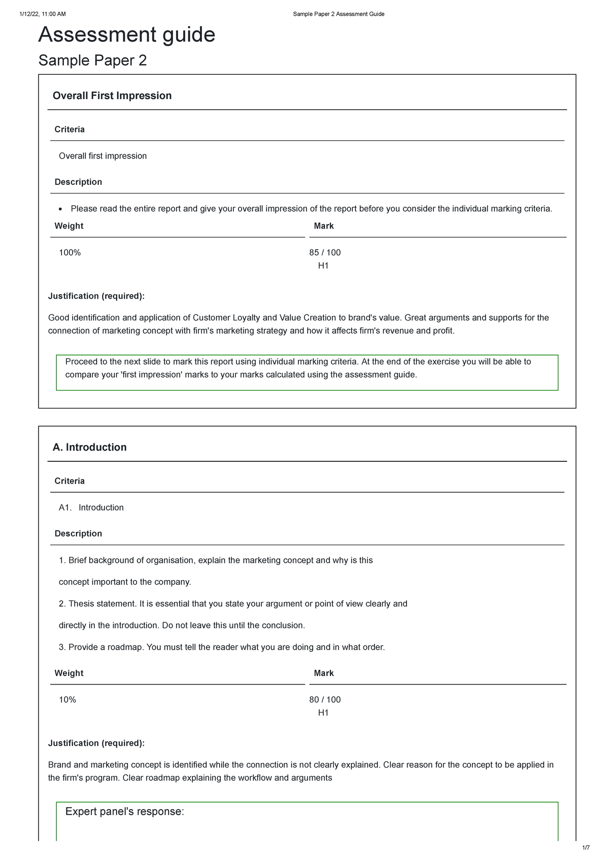 Sample Paper 2 Assessment Guide - Assessment guide Sample Paper 2 ...