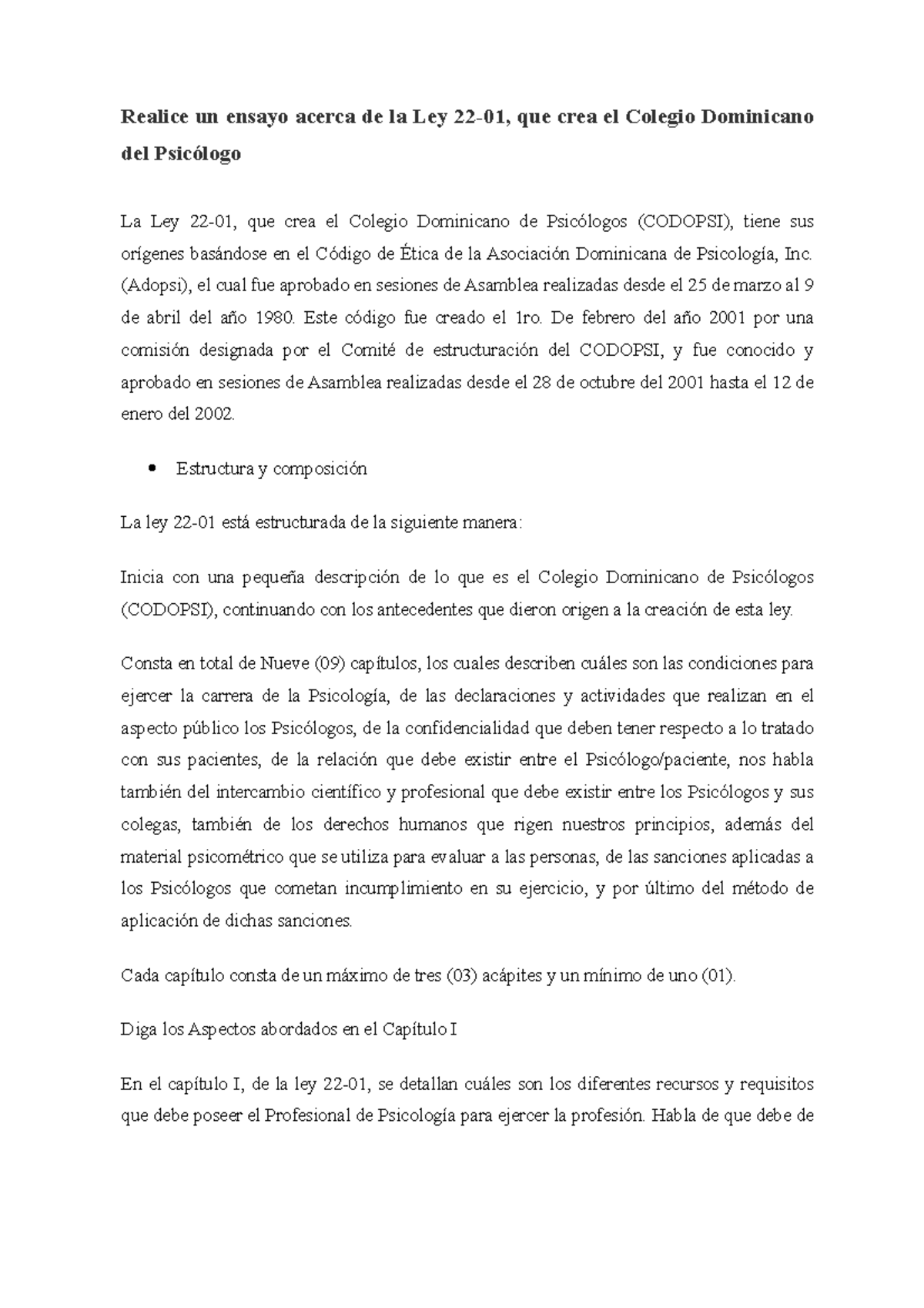 LAY 22-01 Ivelisse - Este habla de la ley que cuida la ética del ...