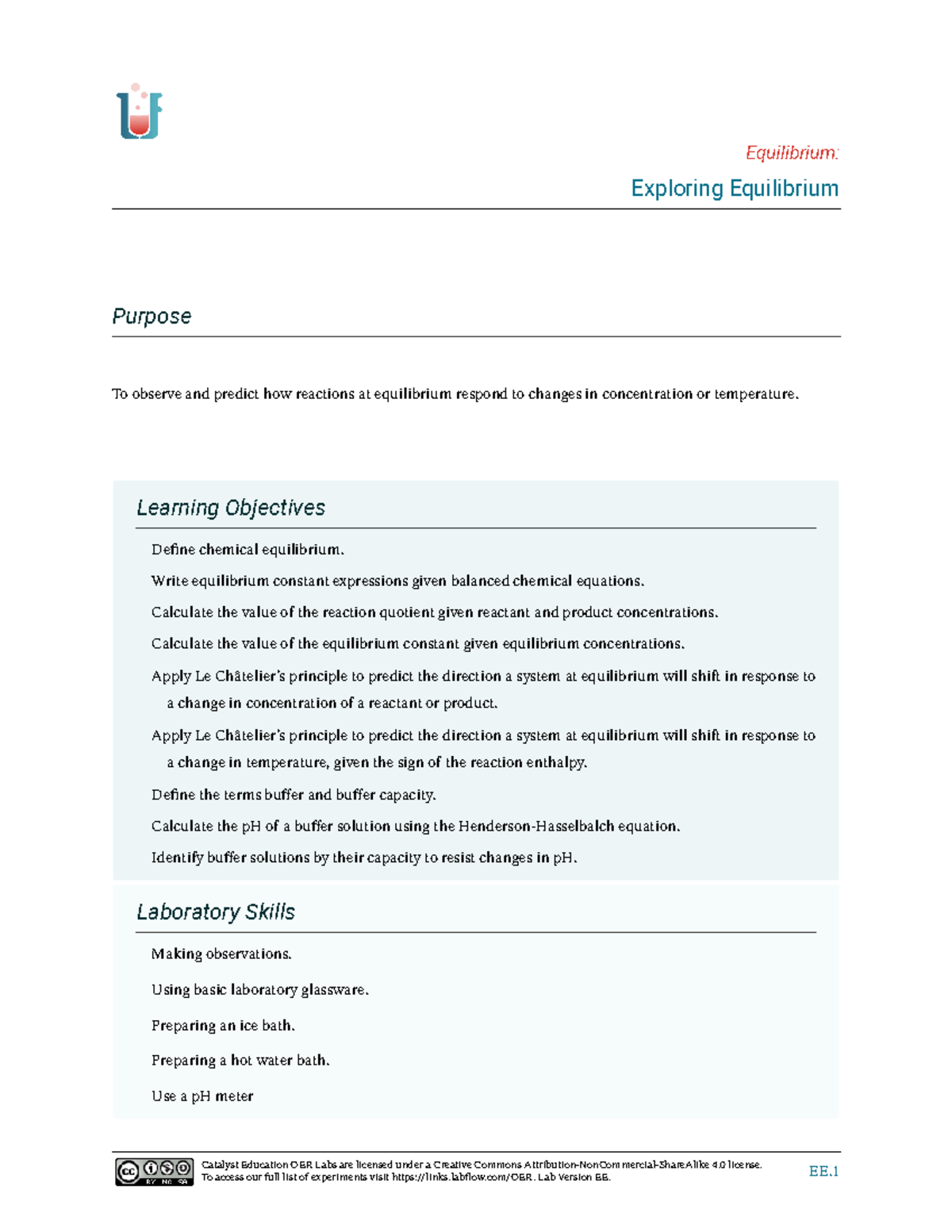 Exploring Equilibrium Lab - CHM 1311 - uOttawa - Studocu