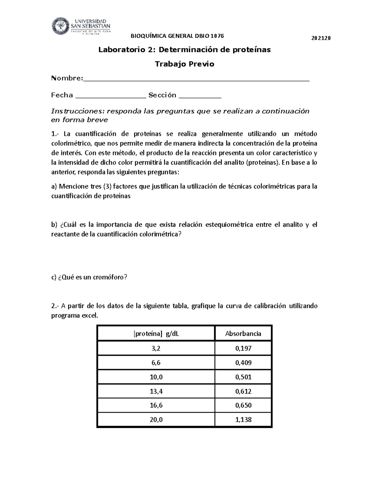 TP Laboratorio 2 - kjfncaljda - BIOQUÍMICA GENERAL DBIO 1076 202120 Laboratorio 2 ...