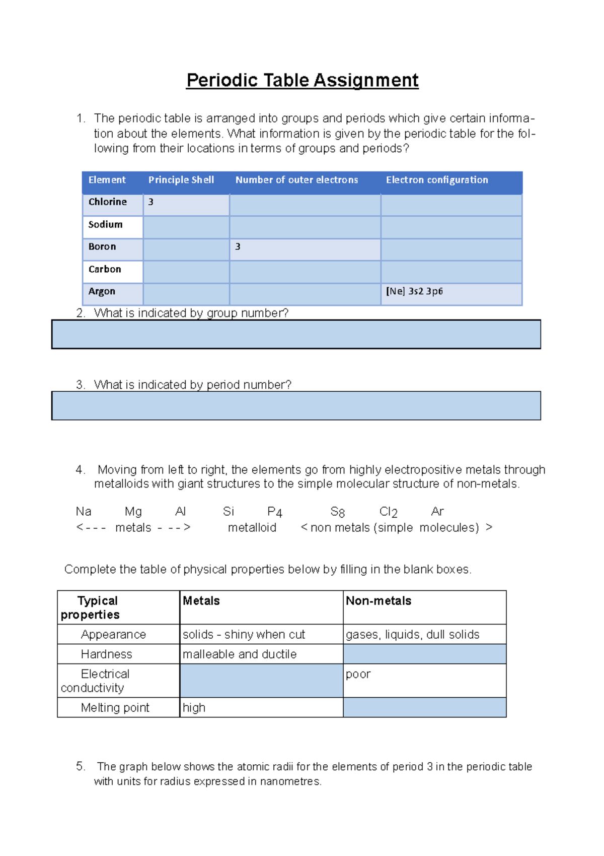 2673-2018 Periodic Table Worksheet rev B - Unit 8 - Studocu
