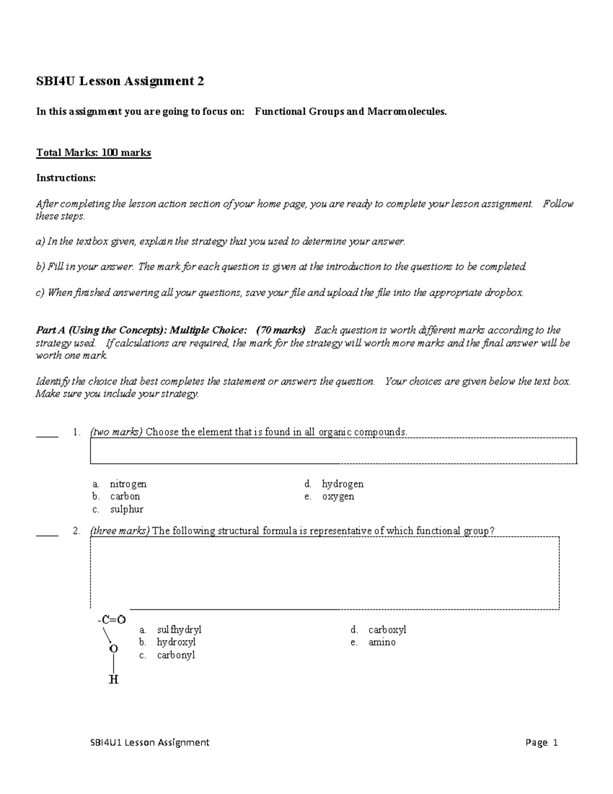 SBI4U Lesson Assignment 2 (pdf) - SBI4U Lesson Assignment 2 In this ...