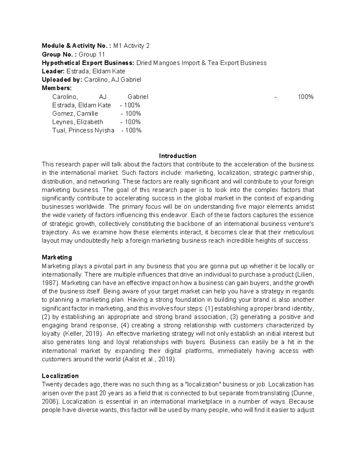 Research teh - handouts - Module & Activity No. : M1 Activity 2 Group ...