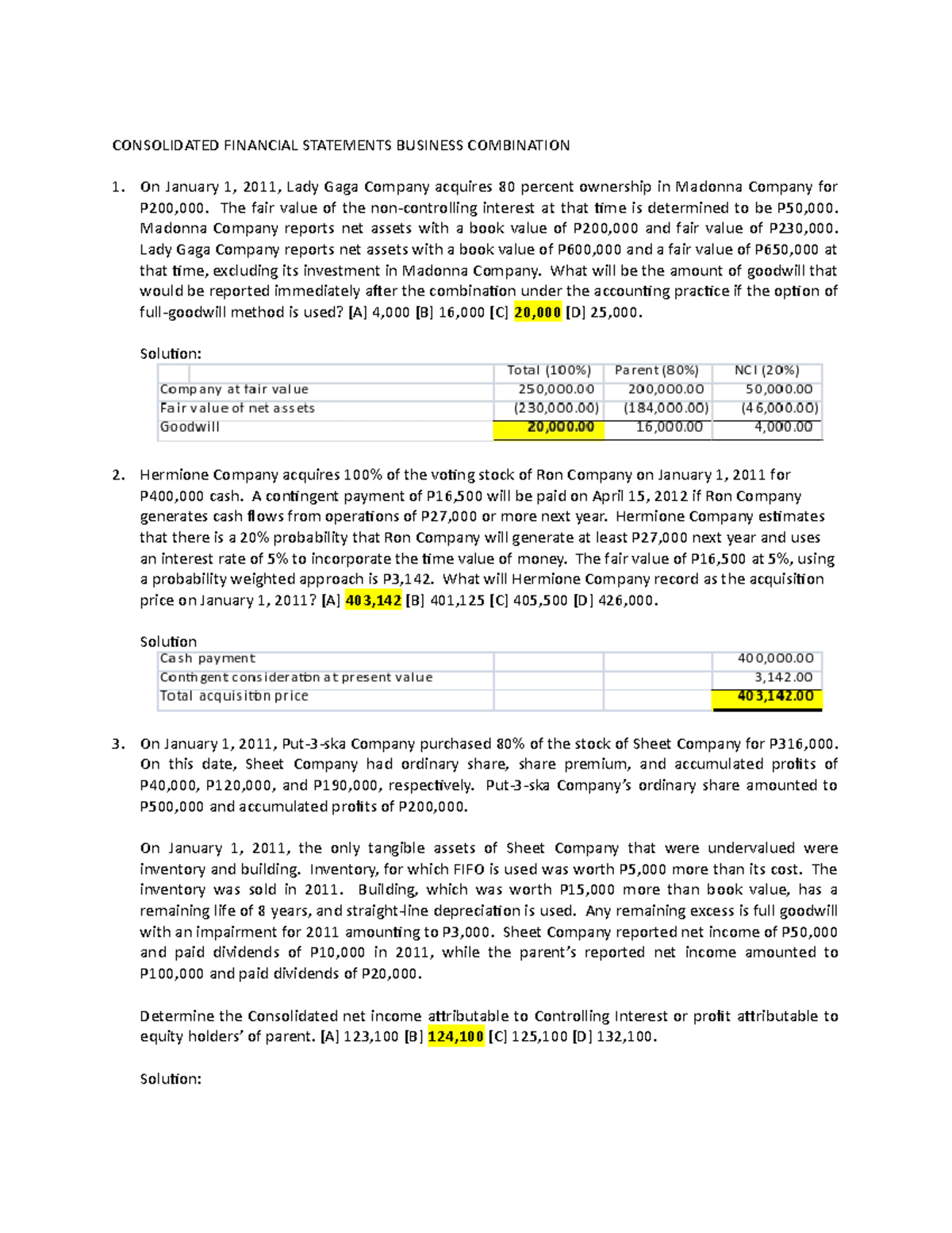 Sample/practice exam 2 March 2019, questions and answers - CONSOLIDATED ...