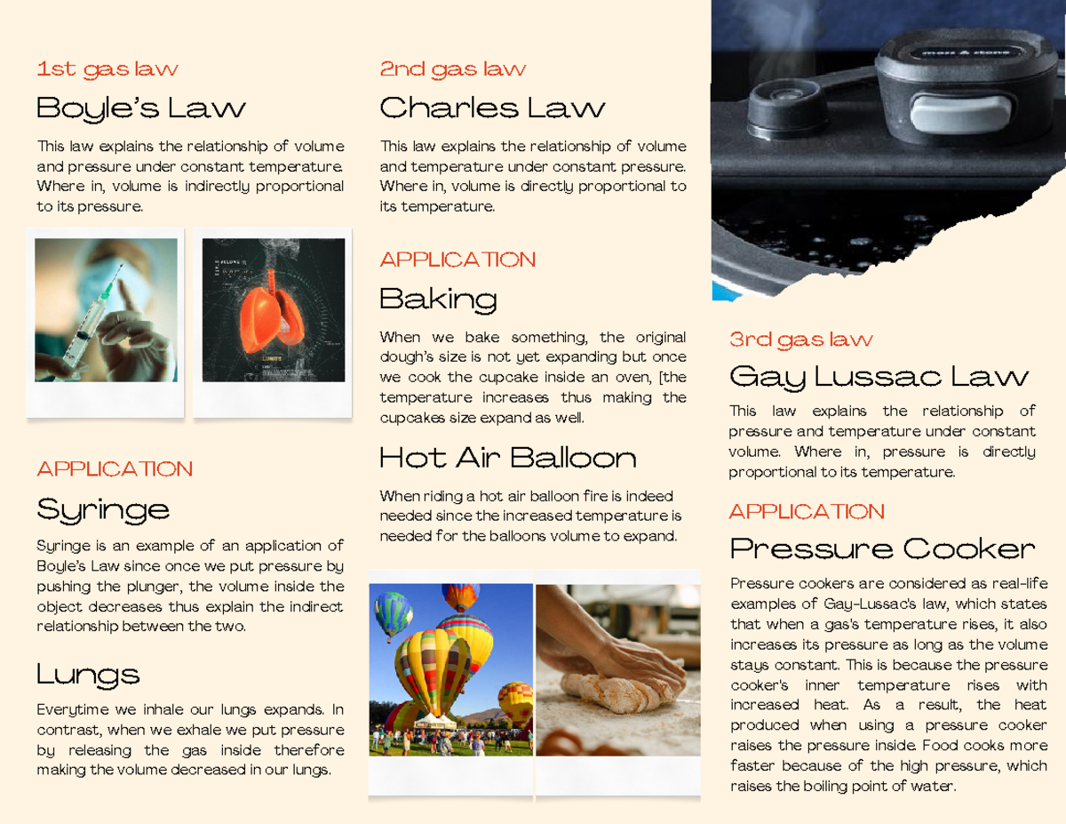 Gas Laws Application - highlighter - APPLICATION Boyle’s Law Syringe ...