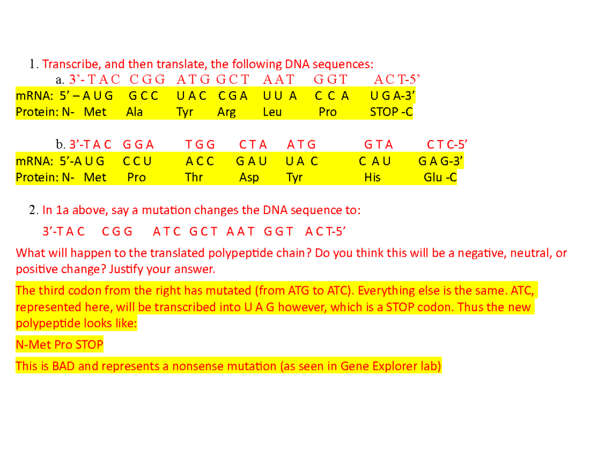 Practice question key translation lecture - 1, and then translate, the ...