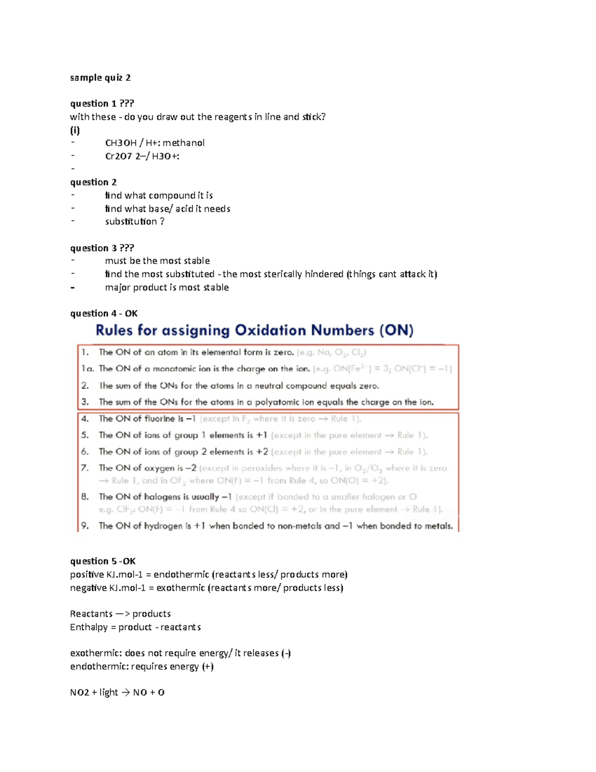 Checkpoint quiz 2 notes - sample quiz 2 question 1 ??? with these - do ...