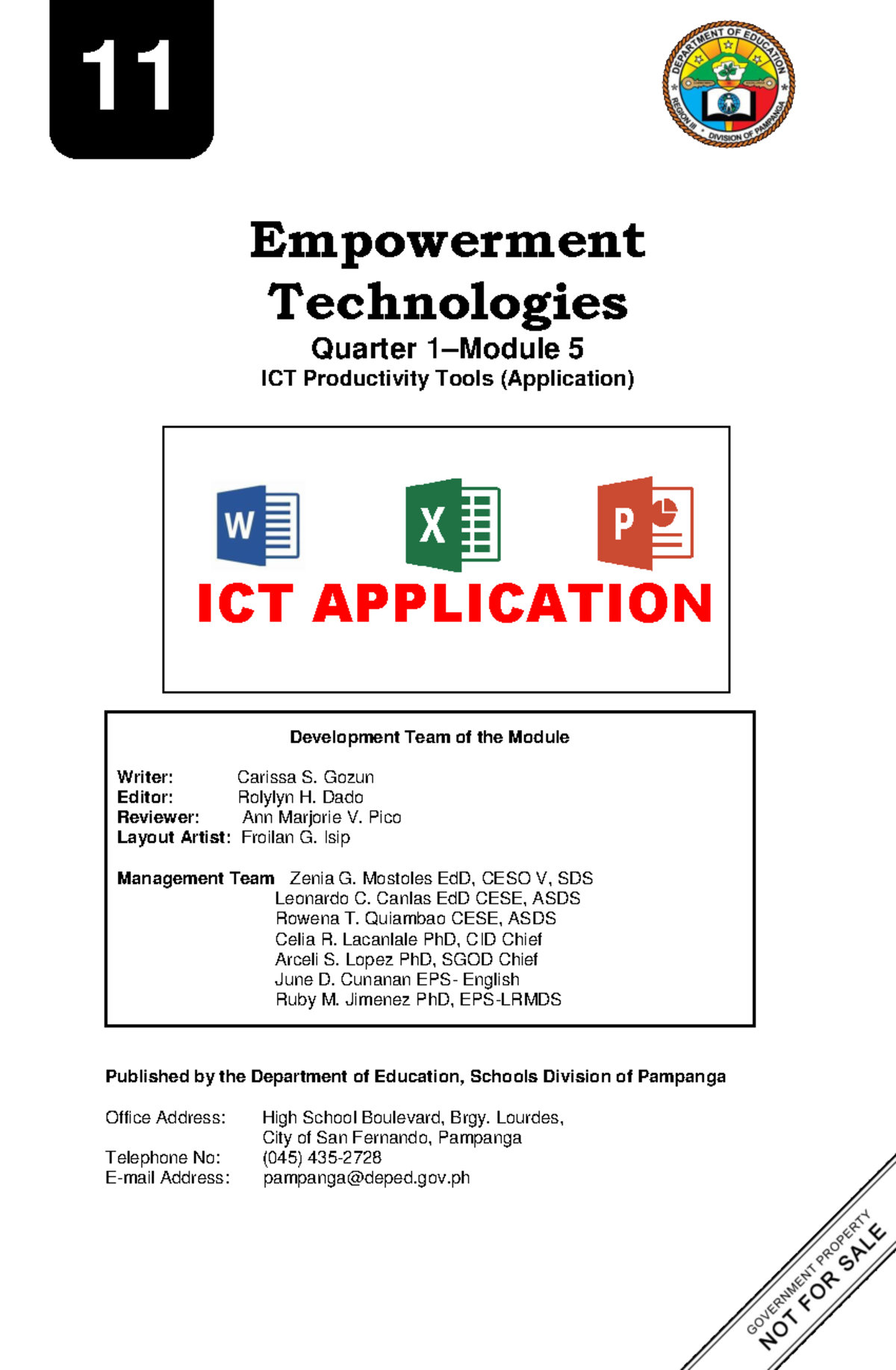 Emp Tech-Q1 Mod5 ICT-Productivity-Tools-Application - Empowerment Technologies Quarter 1–Module ...