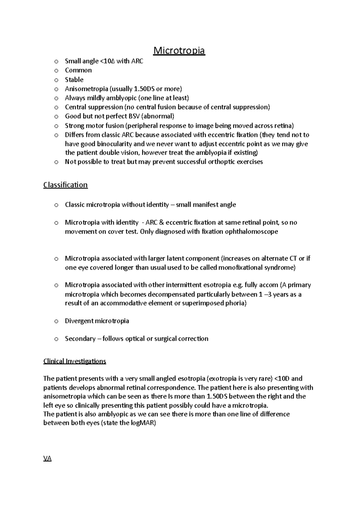 Microtropia - n/a - Microtropia o Small angle
