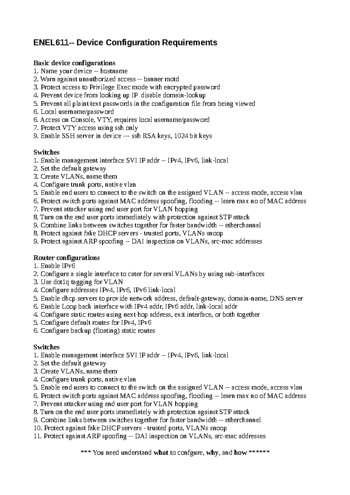 Configuration Requirements - ENEL611- Device Configuration Requirements ...