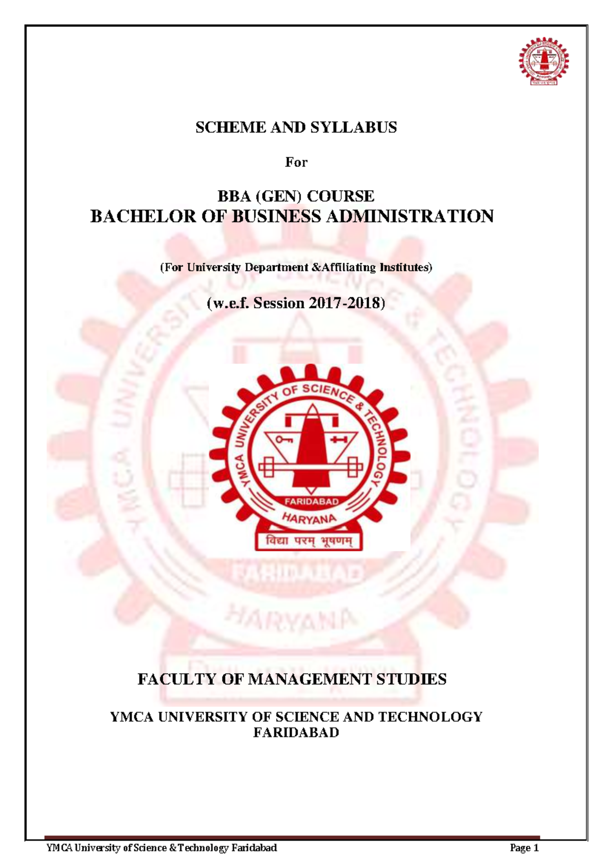 Bba general full syllabus 2017-18 - SCHEME AND SYLLABUS For BBA (GEN ...