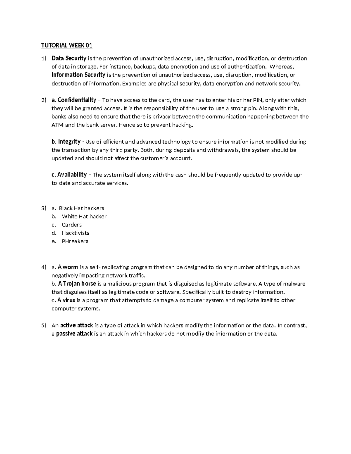 Is351 Lab 1 Lab Tutorial Week 01 Data Security Is The Prevention Of Unauthorized Access Use