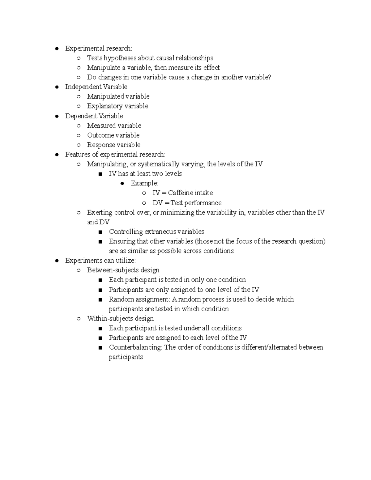 PSY290 Chapter 5 Experimental Research - Experimental research: Tests ...