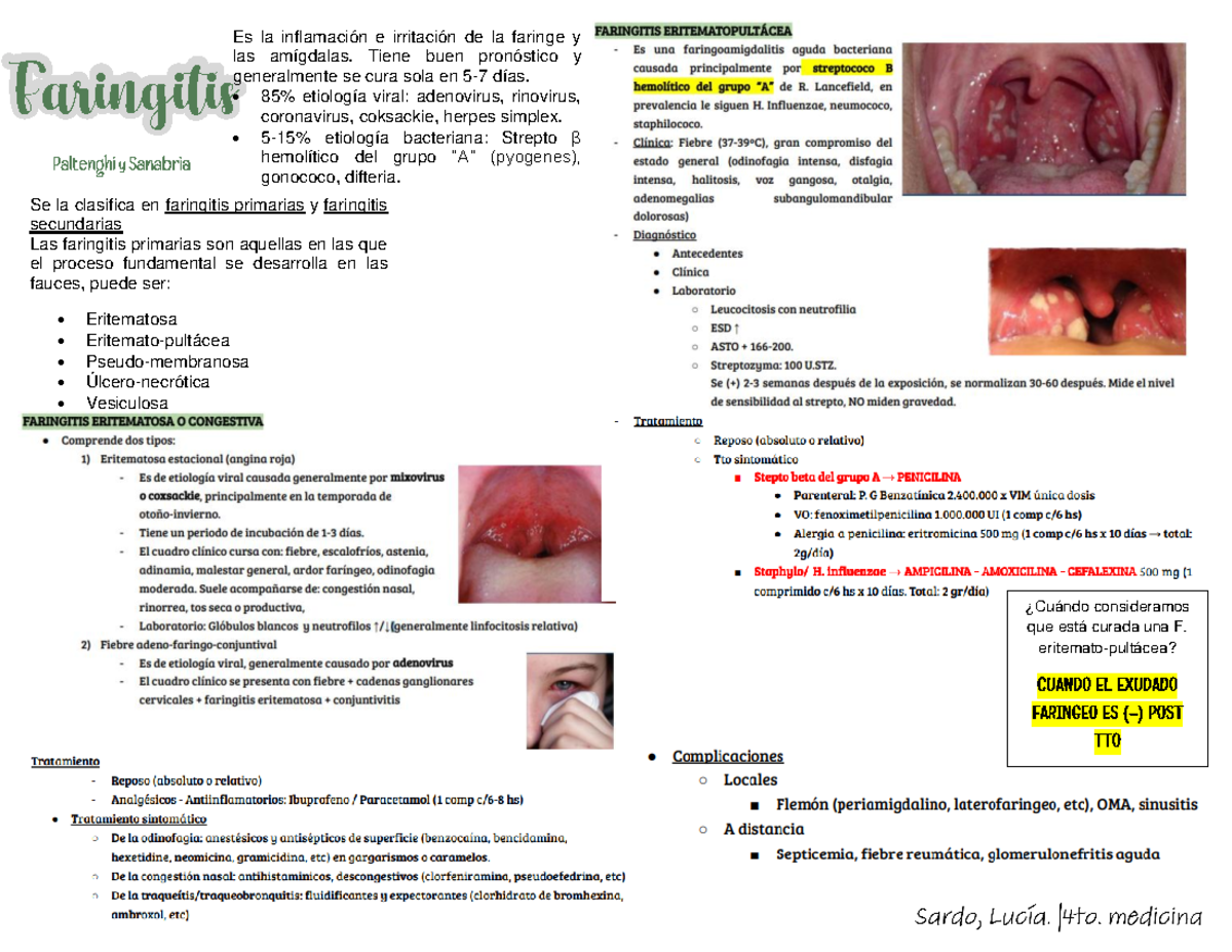 Enf respiratorias - Faringitis Es la inflamación e irritación de la ...