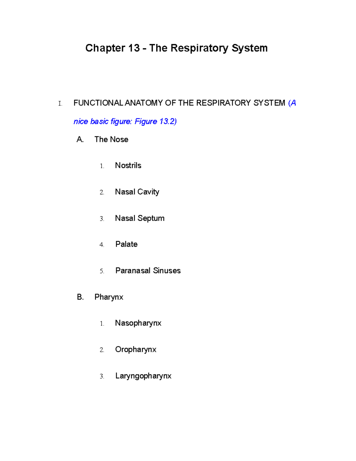Unit Lecture for Anatomy and Physiology - Chapter 13 - The Respiratory ...