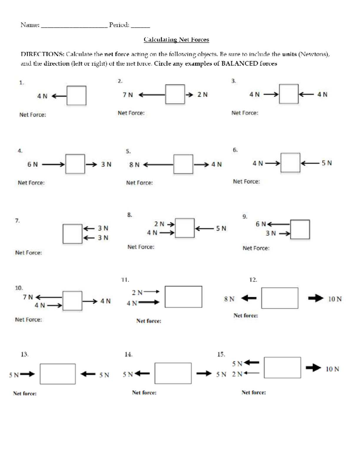 Calculating net forces - Studocu