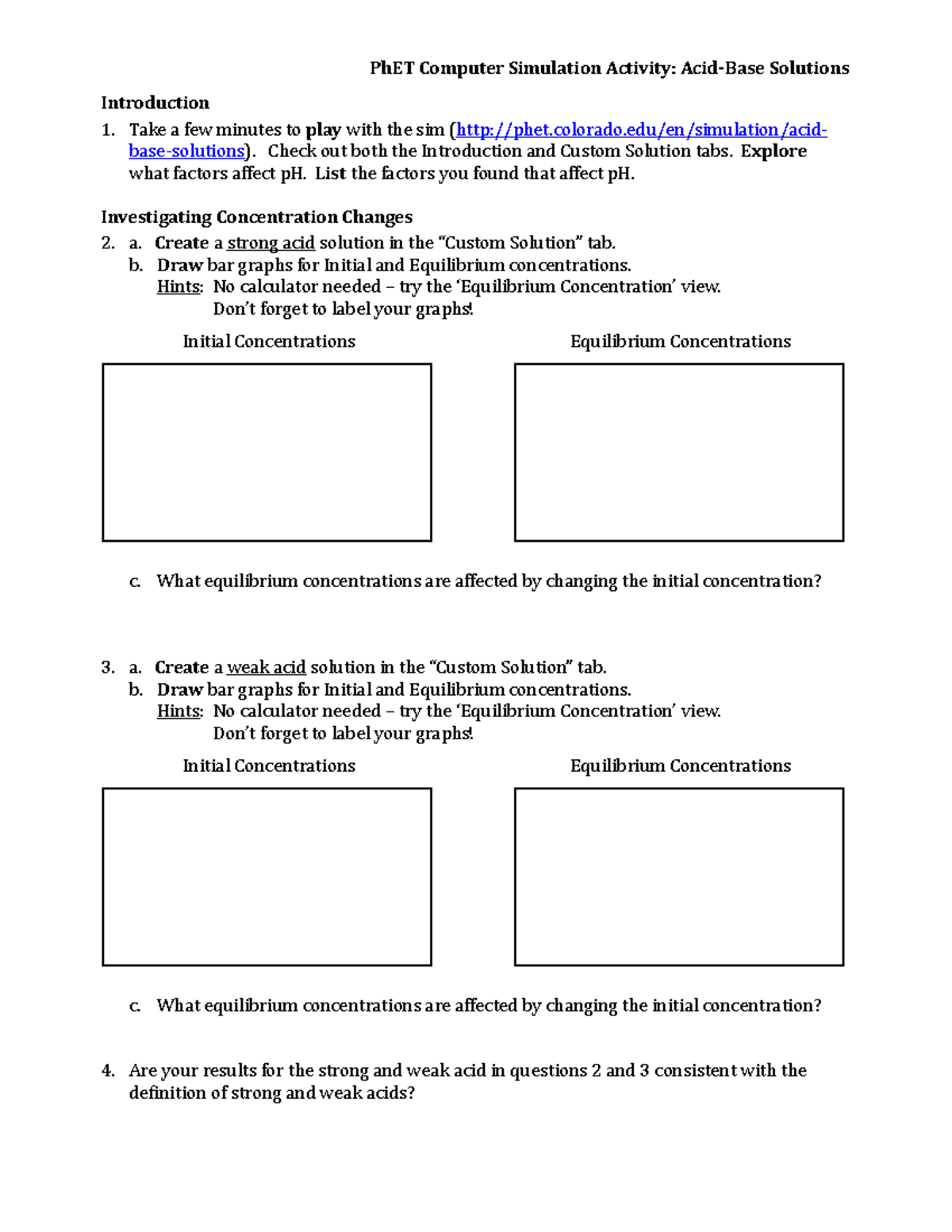 10-Acid Base Investigation - PhET Computer Simulation Activity: Acid ...