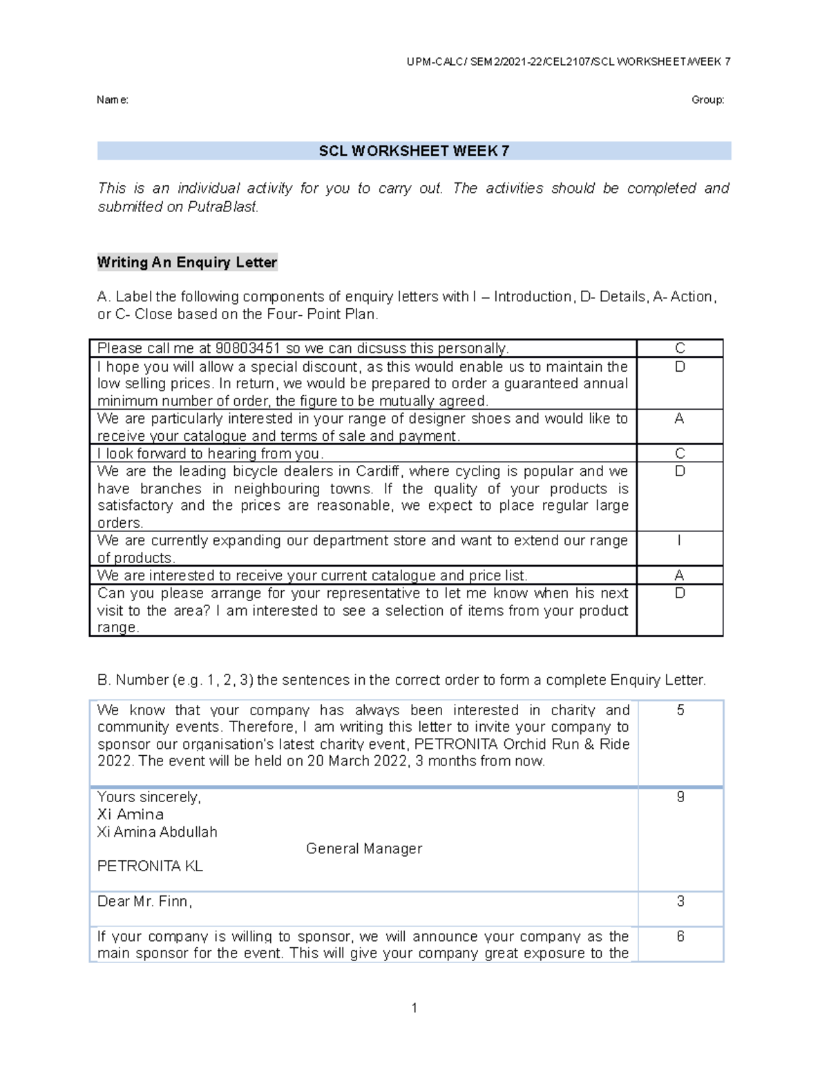 Scl Worksheet Week 7 Upm Calc Sem2 2021 22 Cel2107 Scl Worksheet