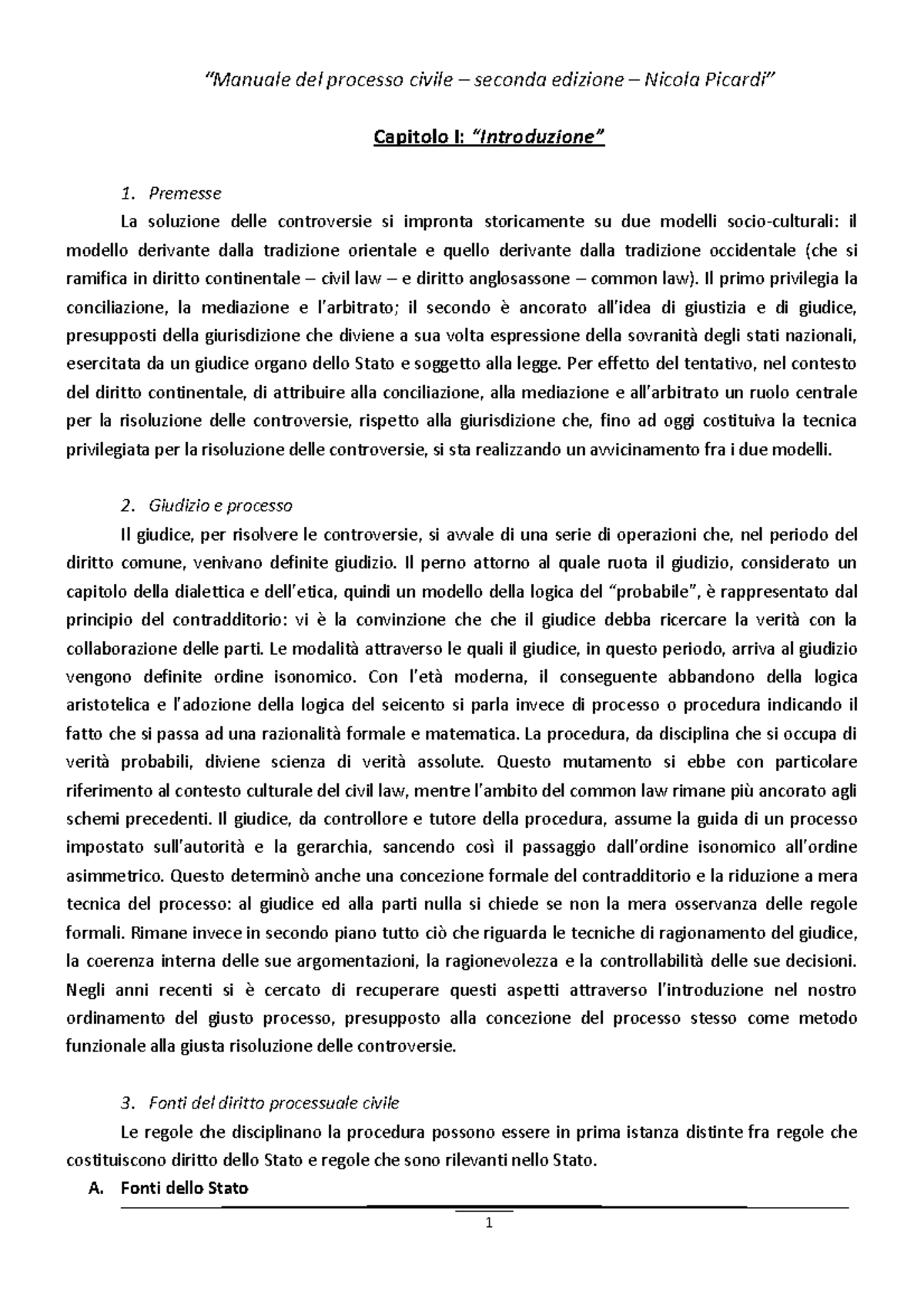 Picardi manuale processo civile Picardi - “Manuale del processo civile ...