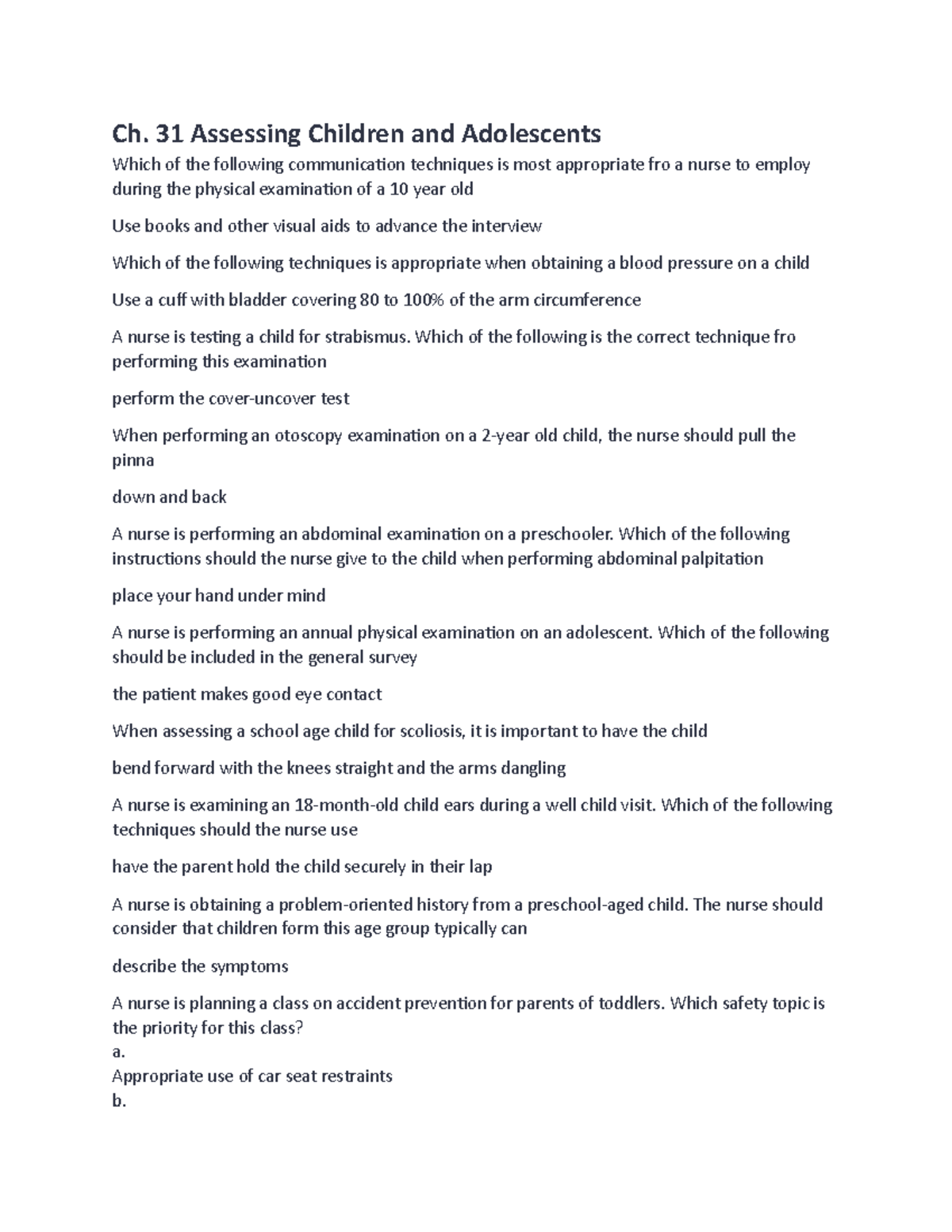 Ch. 31 Assessing Children and Adolescents - Ch. 31 Assessing Children ...