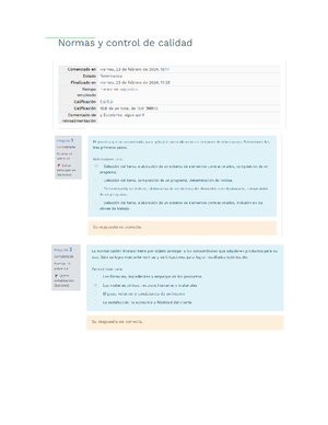Examen 5 de Normas y control de calidad - Studocu