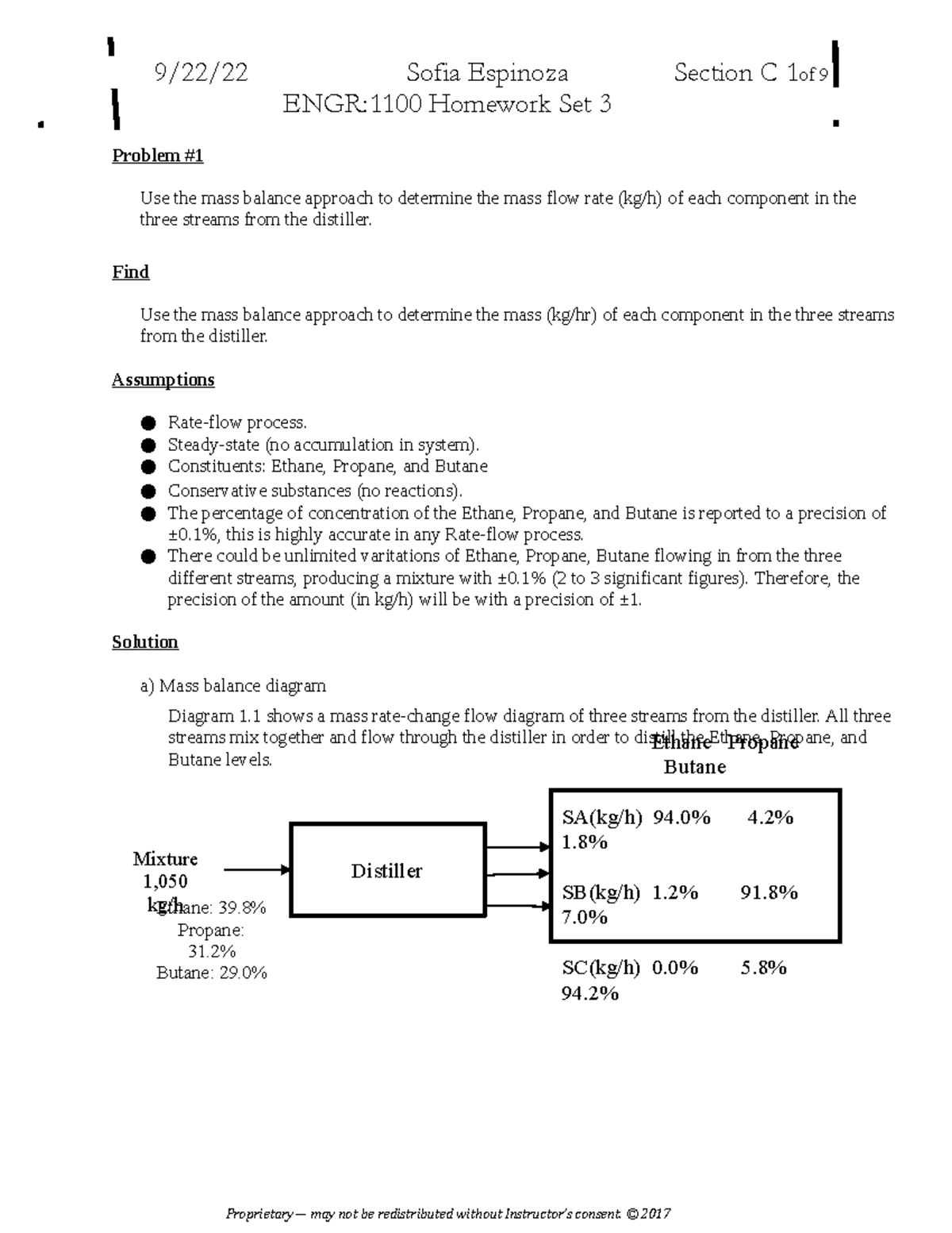 HW3-template-2022 - Homework - ENGR:1100 Homework Set 3 Problem # Use the mass balance approach ...