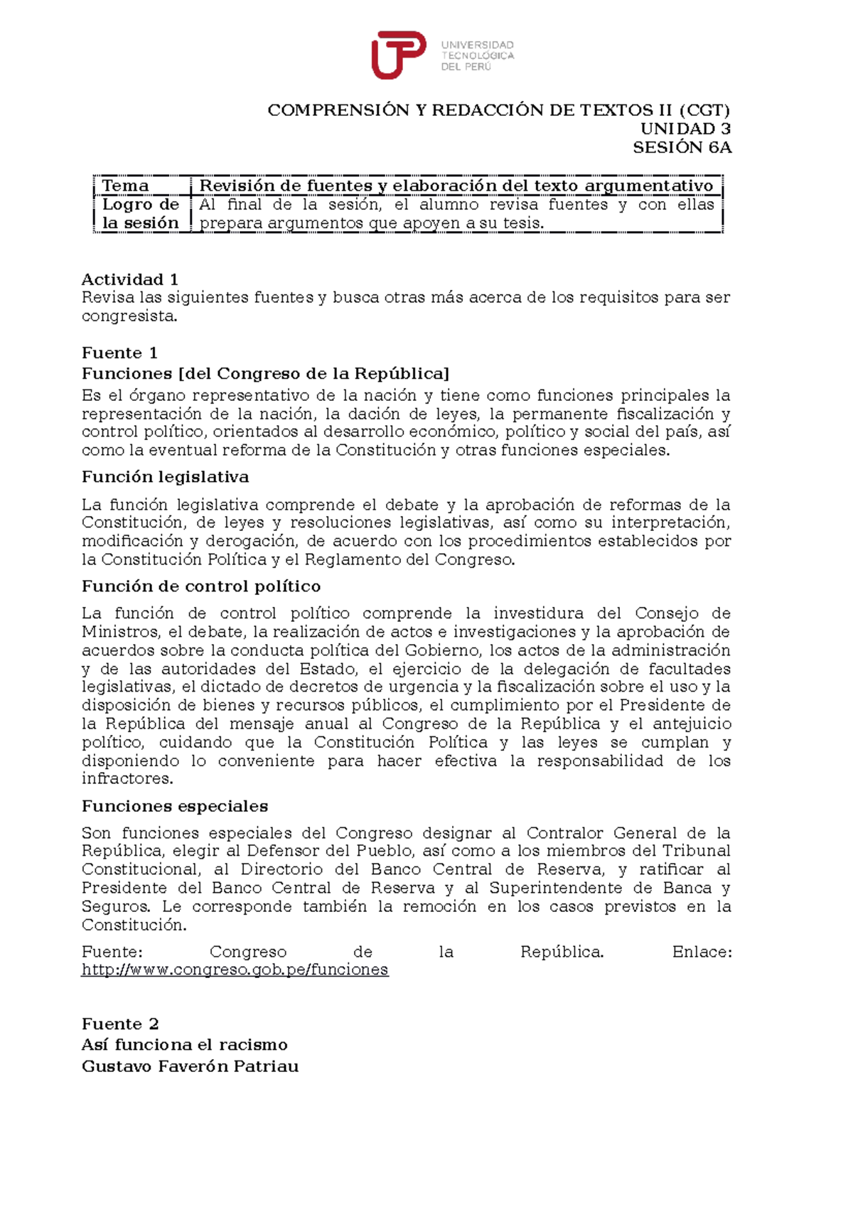 U3 S6 Texto argumentativo Paul Urcón C - Comprension Y Redaccion De Textos I - UTP - Studocu
